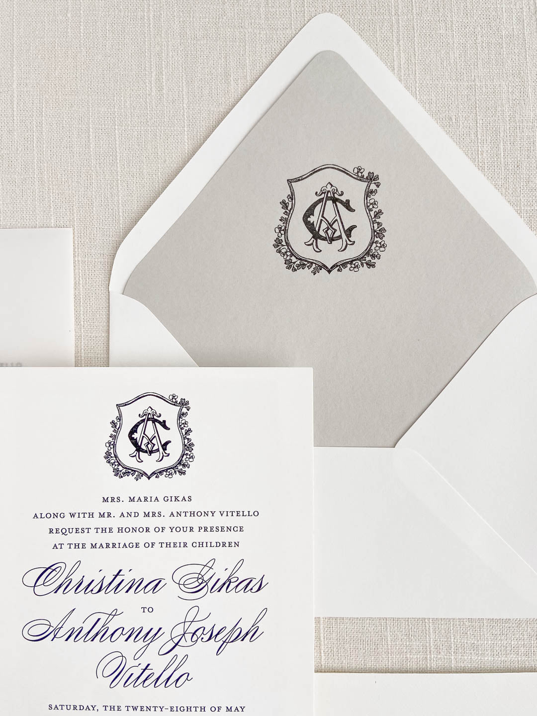 Monogram Envelope Liners – Abundant Wedding Invitations