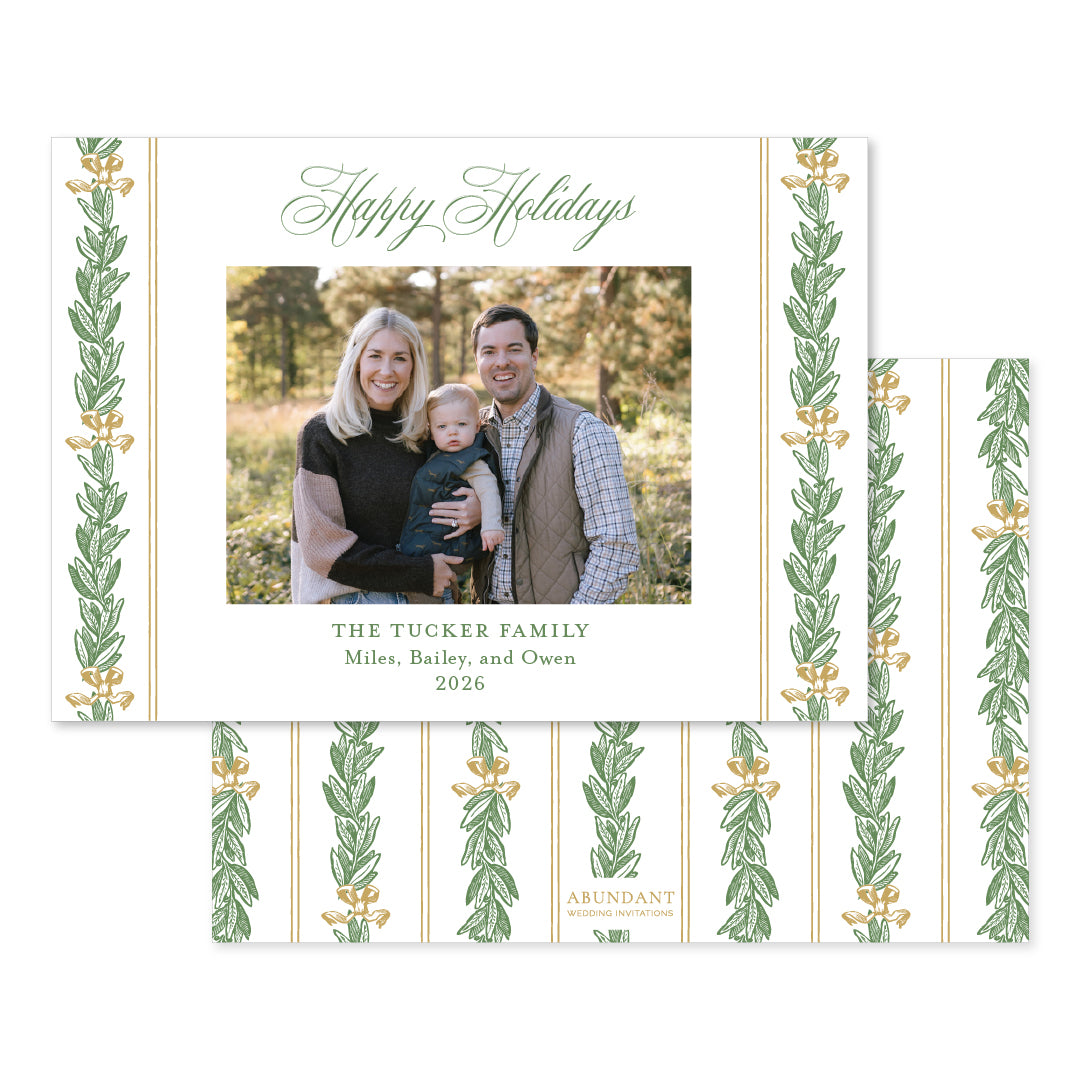 Garland Gold Landscape – Abundant Wedding Invitations