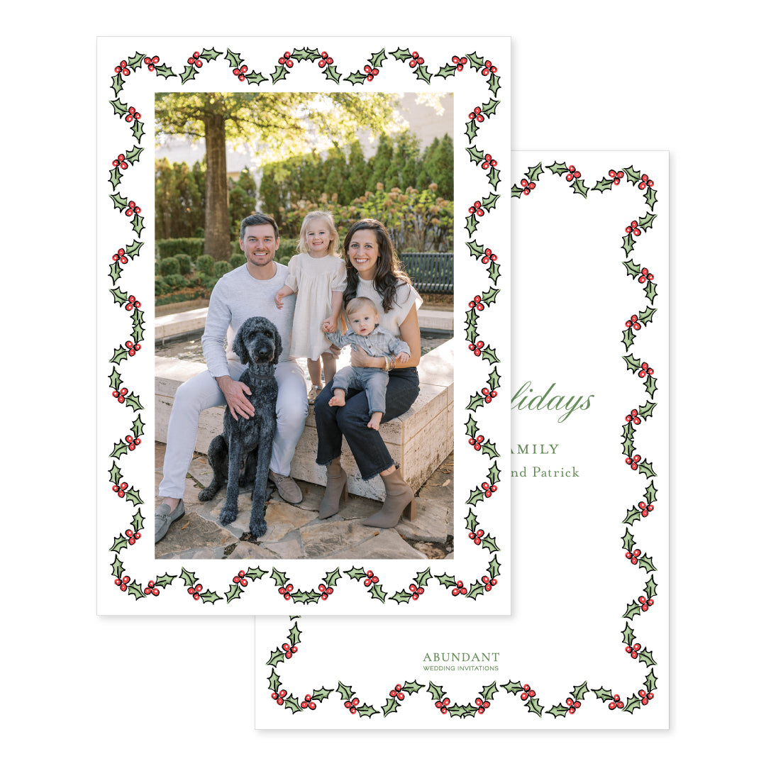 Holly Scalloped Frame – Abundant Wedding Invitations