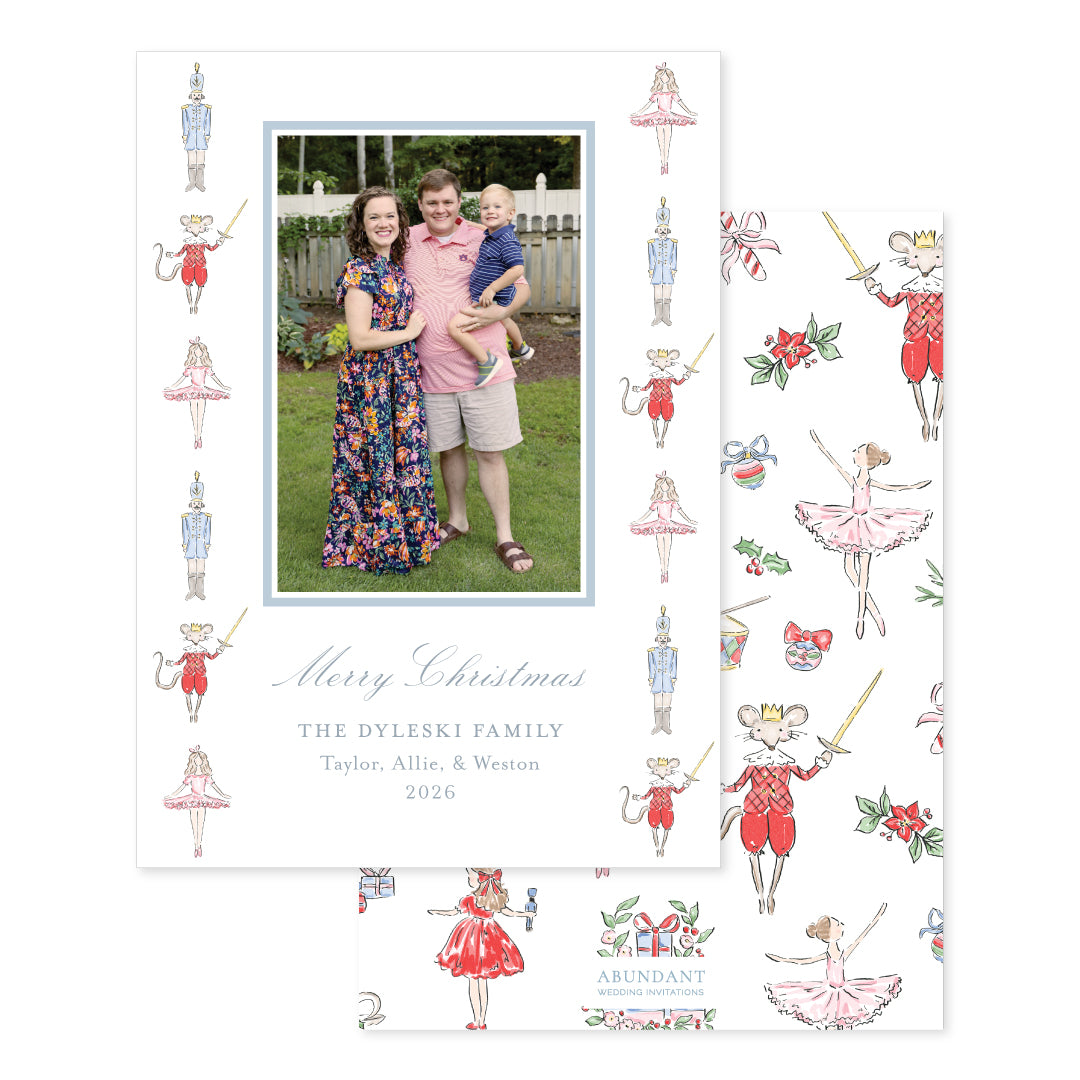 Nutcracker Toile Border – Abundant Wedding Invitations